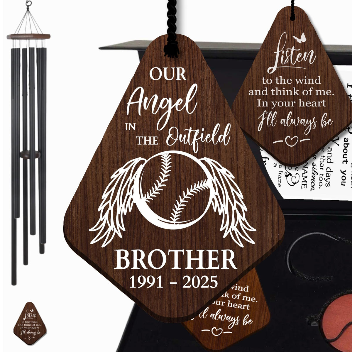 Wind Chime Baseball Memorial Gift Men Remembrance – Memorials By GG