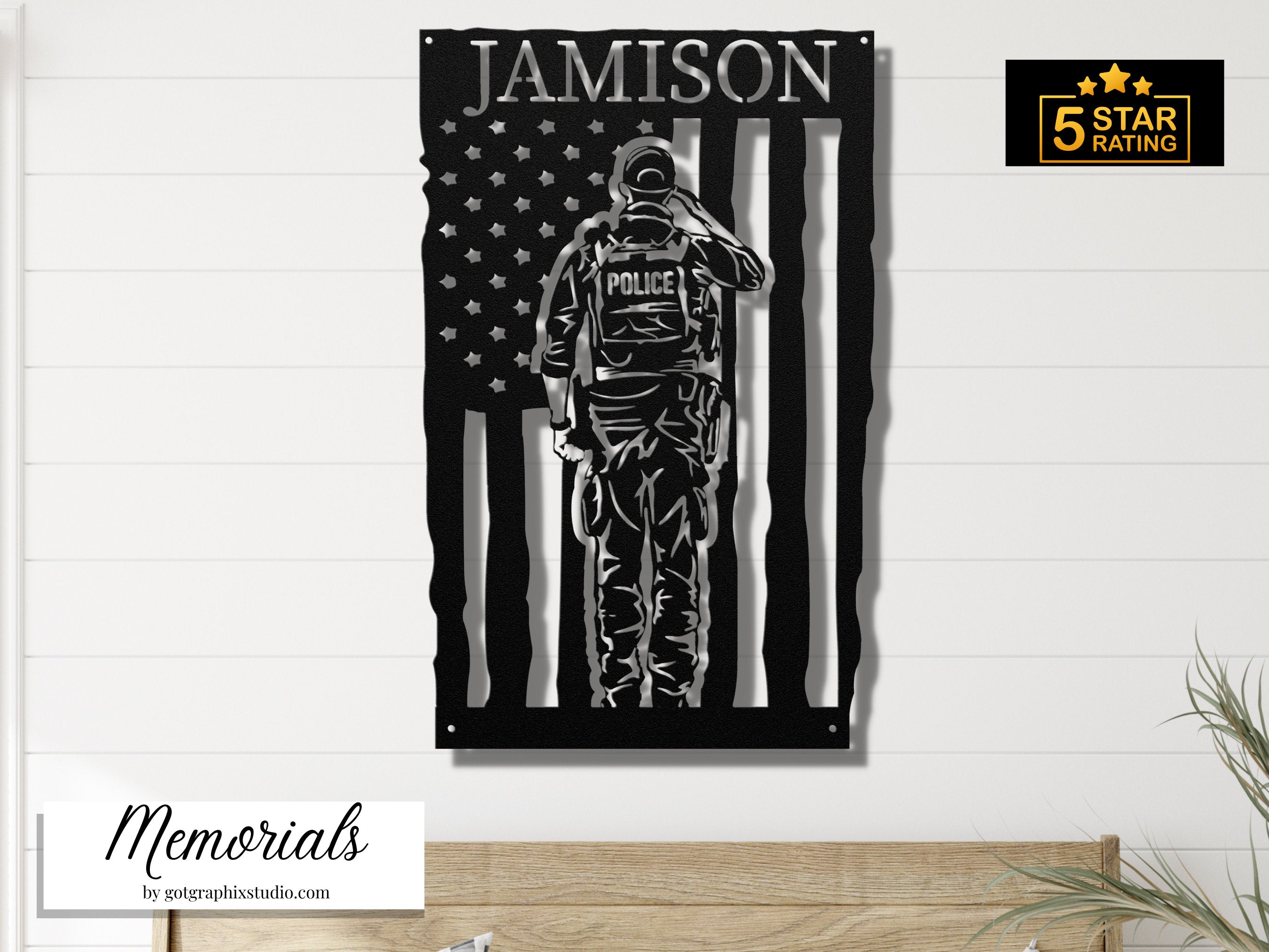 Personalized Police Officer Metal Art Sign - Thank You Police Metal Ho