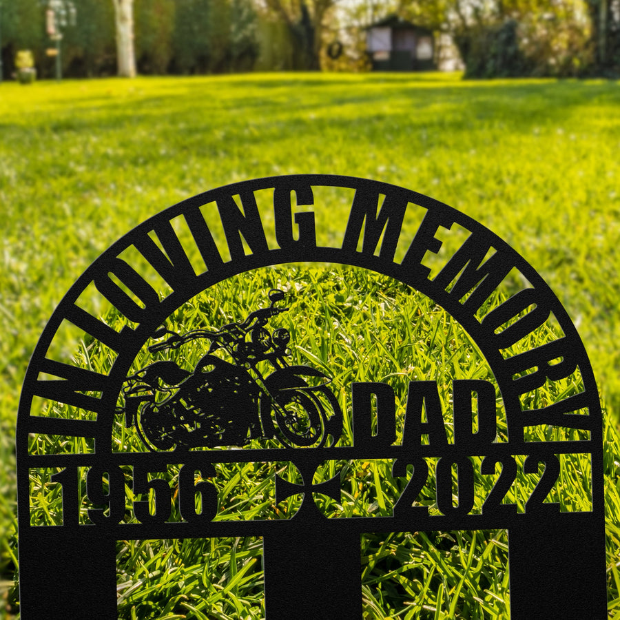 Motorcycle Memorial Grave Marker Staked – Memorials By GG