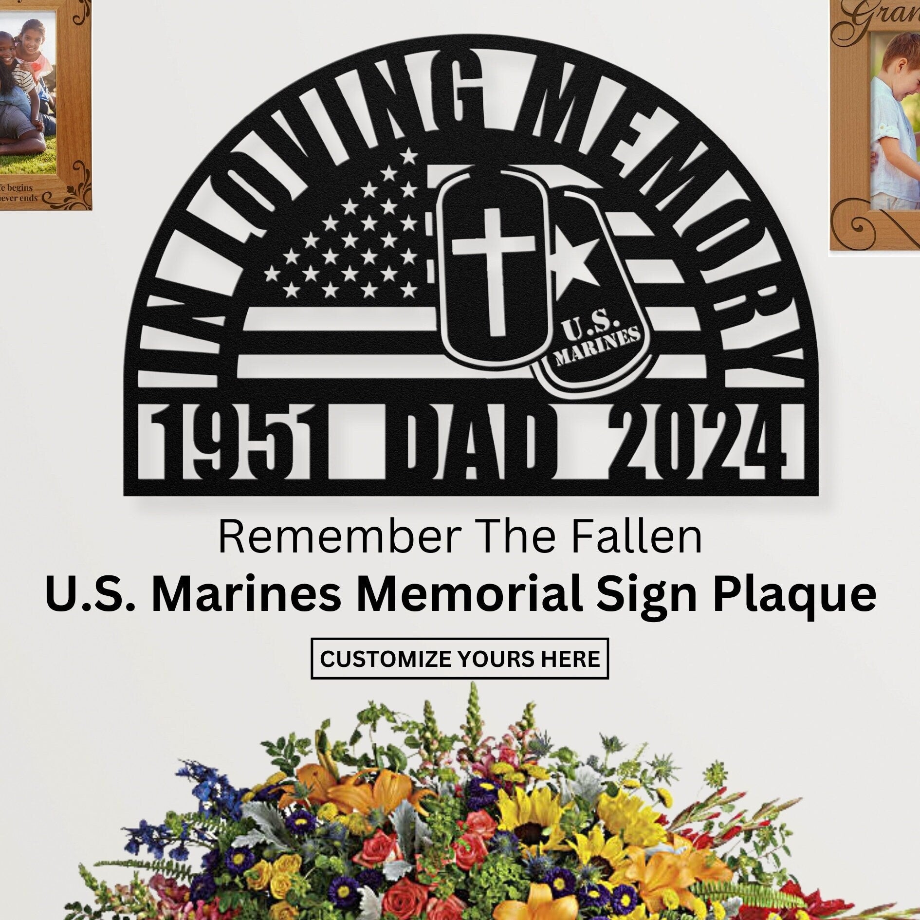 Personalized U.S. Marines Memorial Gift: Perfect Sympathy Gift for The